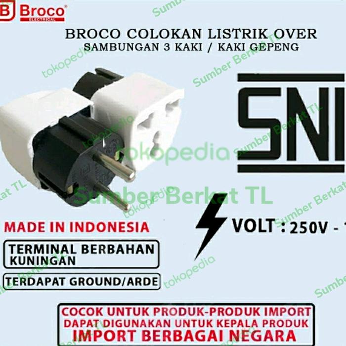 Jual Broco Over Steker Kaki 3 Converter Colokan Listrik Kaki Tiga ...