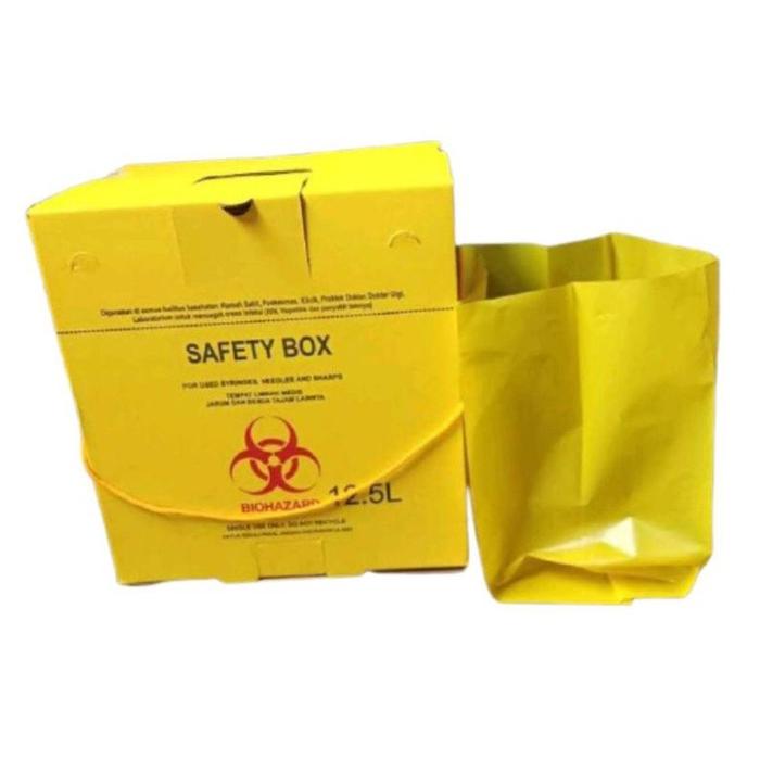 Jual SAFETY BOX LIMBAH MEDIS BIOHAZARD 12.5 LITER - Box+Tali+Inner ...