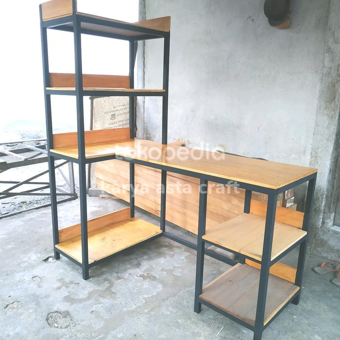 Jual MEJA RAK KAYU RANGKA BESI - Kab. Bantul - karya asta craft | Tokopedia