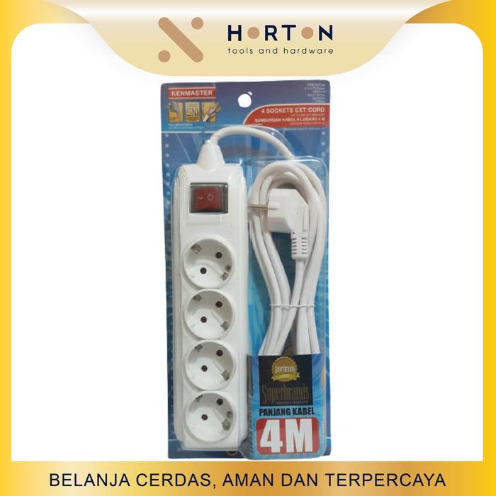 Jual KENMASTER Stop Kontak Colokan Listrik 4 Socket Lubang 4 Meter ...