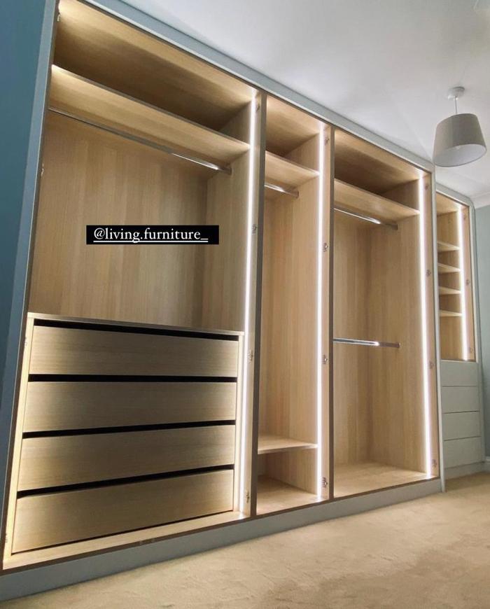 Jual Lemari Pakaian Minimalis Custom Multiplex Hpl / Almari pintu Duco ...