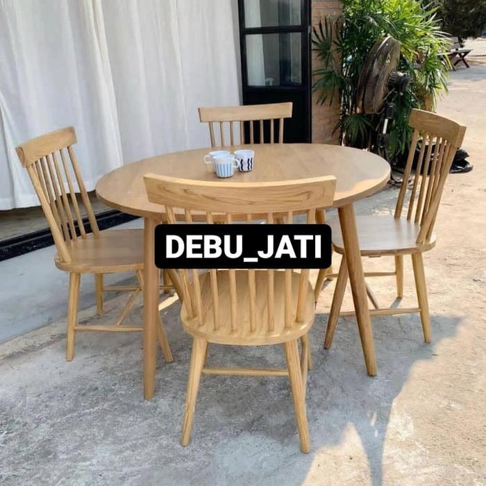 Jual meja set kursi 4 meja bulat set 4 kursi meja makan set 4 kursi ...
