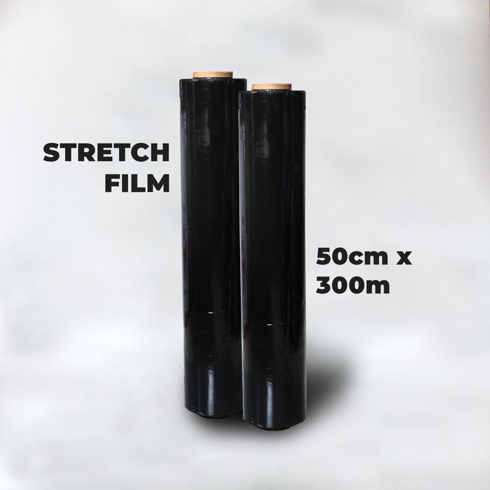 Jual Stretch Film Hitam 50cm x 300m - Plastik Wrapping Hitam 50 cm x ...