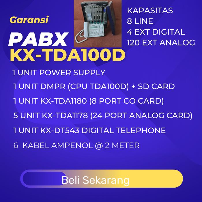 Jual PABX PANASONIC KX_TDA100D SECOND GARANSI - 8 line 120 Ext - Kota ...