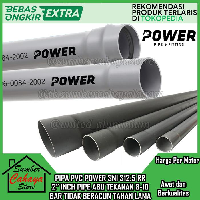 Jual Pipa Pralon PVC Air 2" INCH POWER SNI S12,5 RR PARALON PIPE 1 ...