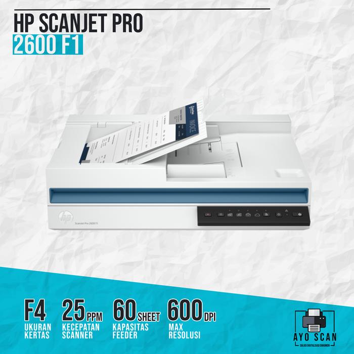 Jual Scanner HP Scanjet Pro 2600 F1 ADF + Flatbed - 25 ppm - A4/Legal ...