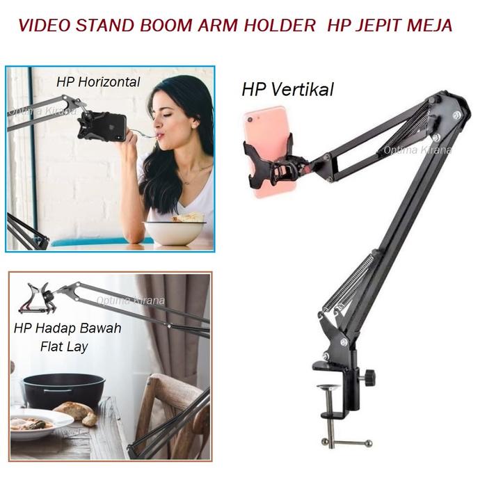 Jual OVERHEAD VIDEO STAND BOOM ARM HOLDER HANDPHONE HP JEPIT MEJA FLAY ...