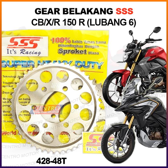 Jual GEAR BELAKANG CB150R/CBX150R/CBR150R. SSS 428-48T LUBANG 6. - Kota ...