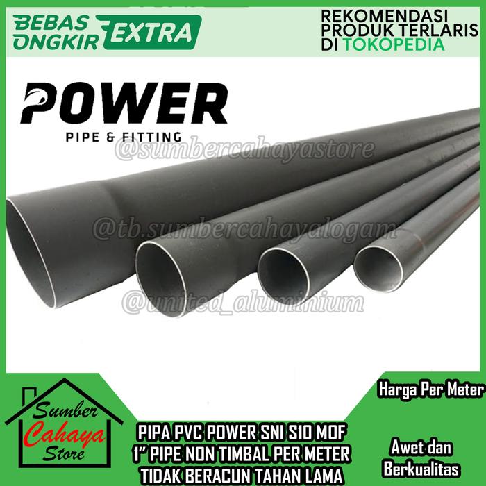 Jual PIPA PVC 1 inch POWER SNI S10 PER METER PRALON PARALON 1" INCI PIPE - Kota Palembang ...
