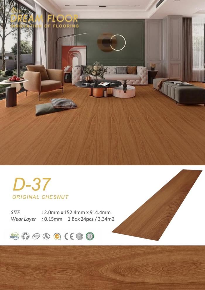 Jual Vinyl Lantai Murah Motif Kayu Dream Floor Tebal 2mm - Harga Per Box - Kode D033 - Kota ...