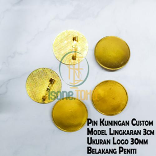 Jual Pin Kuningan Emas Peniti Lingkaran Bulat 3cm Polos Polosan Lencana ...