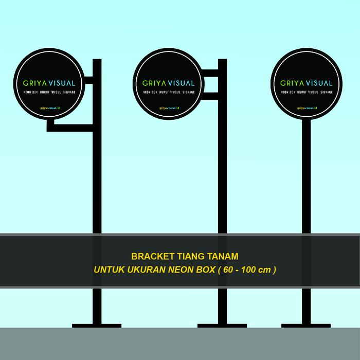 Jual BRACKET TIANG TANAM UNTUK NEON BOX UKURAN 60 - 100 CM - 70 - 100 ...