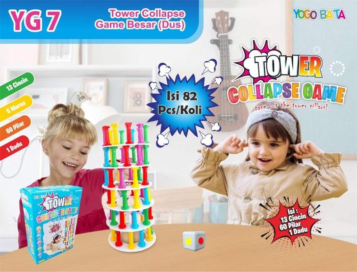 Jual Mainan Family Game Edukasi Tower Susun Collapse Game 60pilar Yg7 ...
