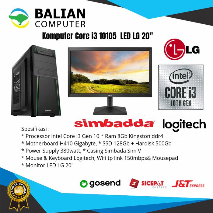 Jual Komputer / PC Intel Core i3 Gen 10 Ram 8Gb ssd+hdd LED 20" - Kota ...