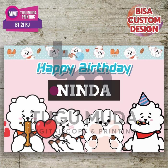 Jual Cetak Banner|Backdrop|Spanduk Ultah/Ulang Tahun - BT21 RJ PINK ...