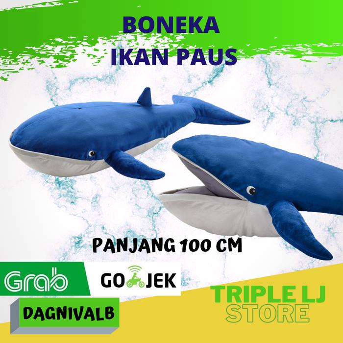 Promo Boneka Mainan Ikan Paus Biru Lembut Enak Dipeluk Mulut Ada ...