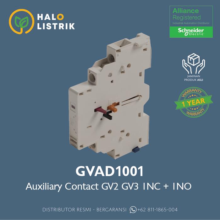 Jual GVAD1001 GV2 & GV3 Auxiliary contact 1 NC+1 NO(fault) Schneider ...