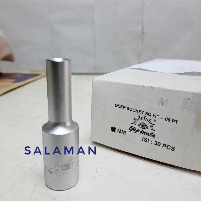 Jual Deep Socket /Mata Sok Panjang 1/2" x 8mm Segi.6 cap Mata bahan Crv ...