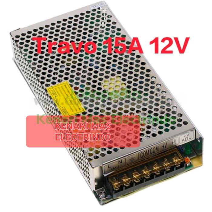 Jual POWER SUPPLY 15A BALLAST 15AMPERE 12V TRAVO 15A LED STRIP 12VOLT ...
