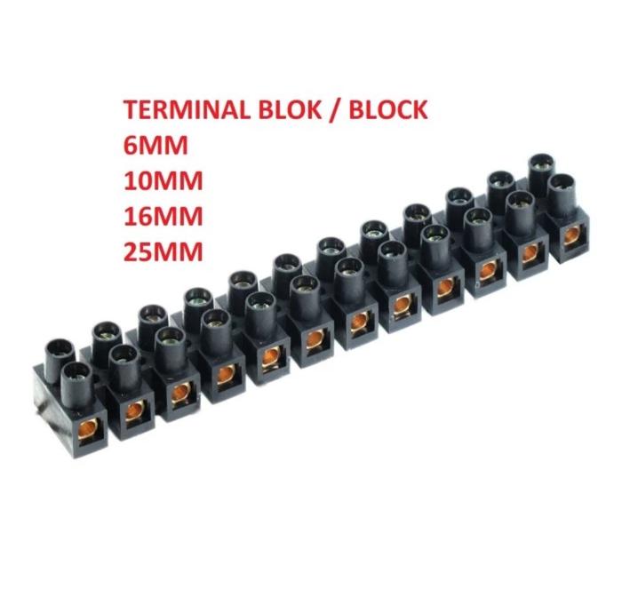 Jual Terminal Blok Hitam / Block kabel Listrik 6mm - 10mm - 16mm - 25mm ...