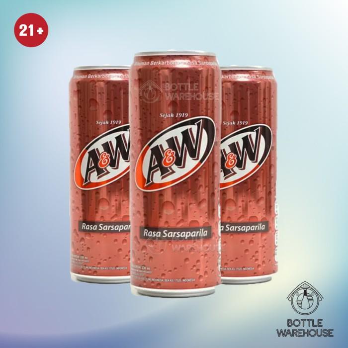 Jual A&W Sarsaparila Root Beer / AW Rootbeer Can 250ml - 3 Kaleng ...