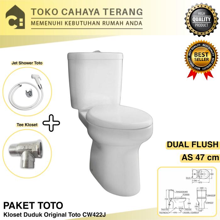 Jual Paket Kloset Duduk Toto CW422J Komplit / Kloset Toto / Kloset Set ...