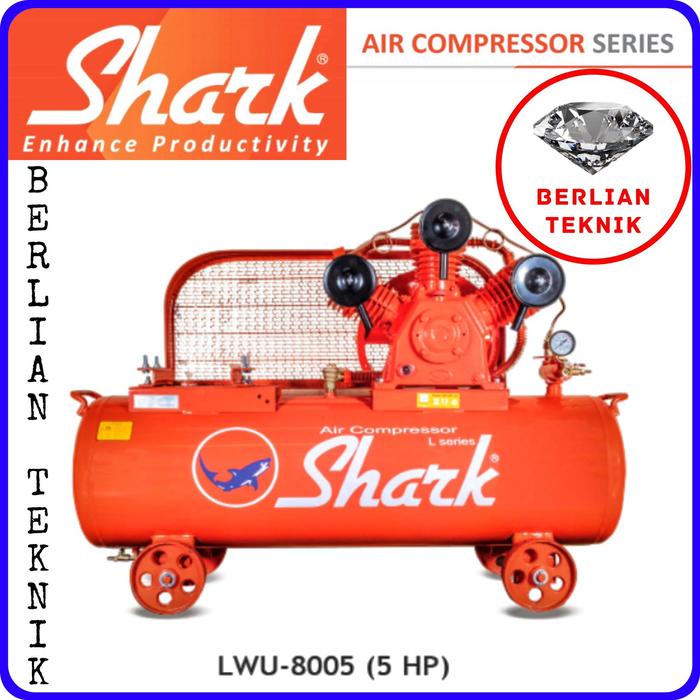 Jual Kompresor Angin Shark 5 HP LWU 8005 Air Compressor Unloading ...