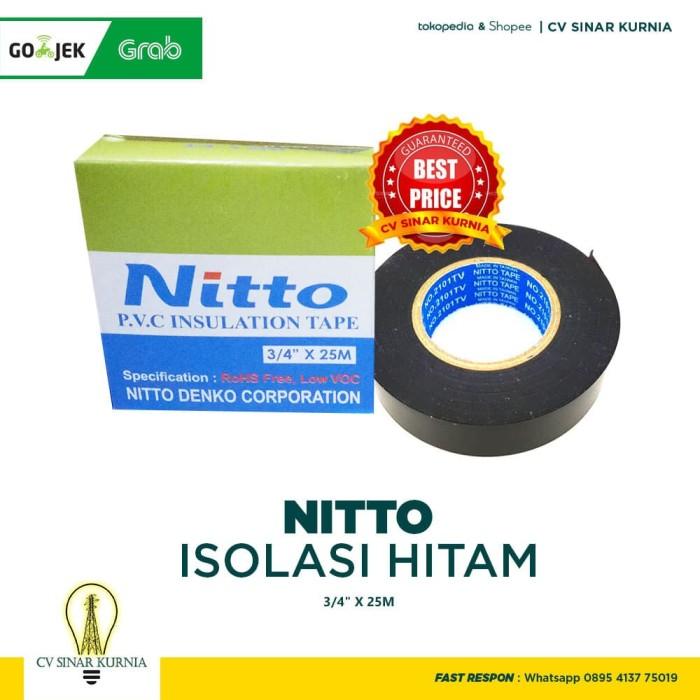 Jual ISOLASI KABEL LISTRIK NITTO 3/4 25M - ISOLASI NITTO HITAM - Kota ...