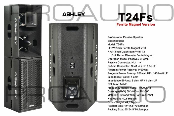 Jual speaker pasif line array ashley t24fs ferrite magnet version 12" 1 ...