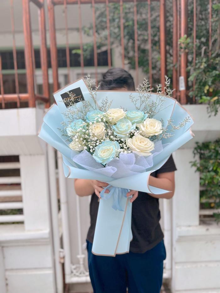 Jual Rose Bouquet 10 Stems - Buket Bunga Mawar 10 Tangkai - Biru ...