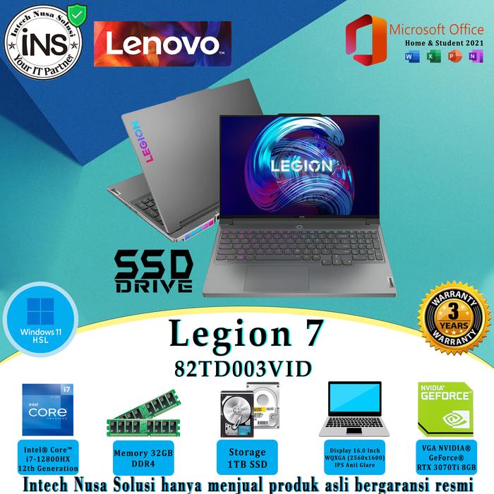 Jual Lenovo Legion 7 3VID i7-12800HX 32GB 1TB SSD RTX 3070 8GB W11H OHS ...