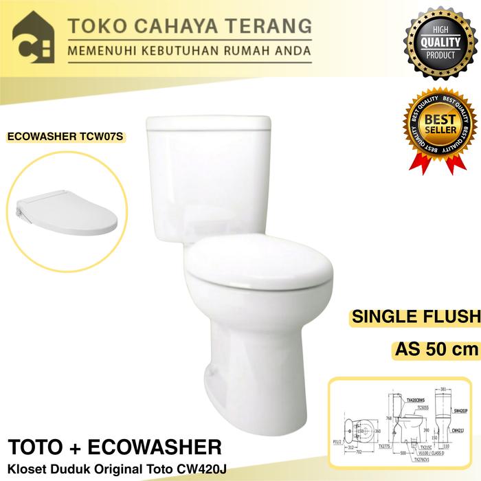Jual Kloset Duduk Toto CW420J + Eco Washer TCW07S / Kloset Duduk Toto ...