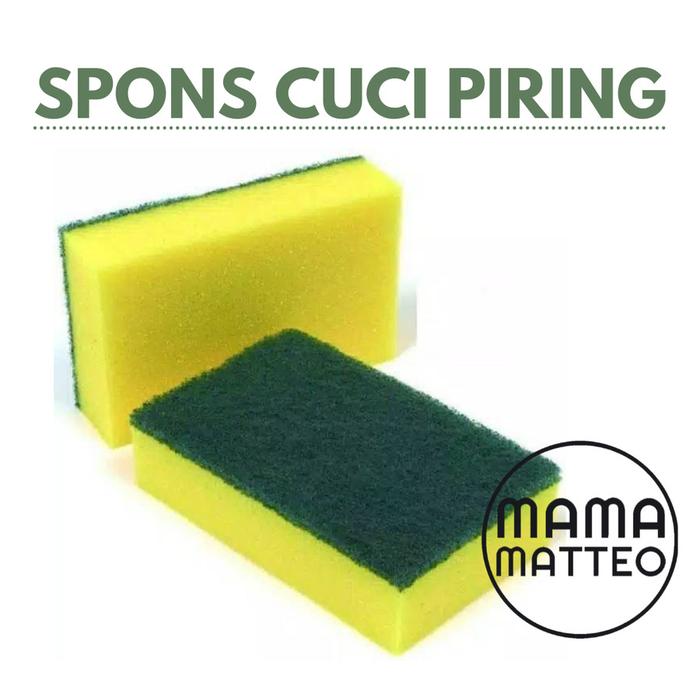 Jual SPONS kuning cuci piring / busa spon / tapas cuci piring / sponge ...