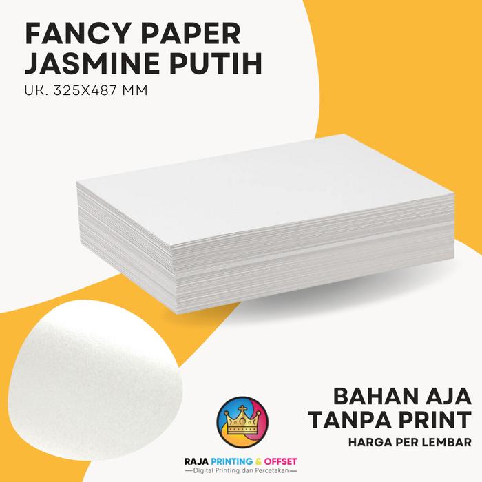 Jual KERTAS BAHAN FANCY PAPER JASMINE A3+ 325X487mm TANPA PRINT - Putih ...