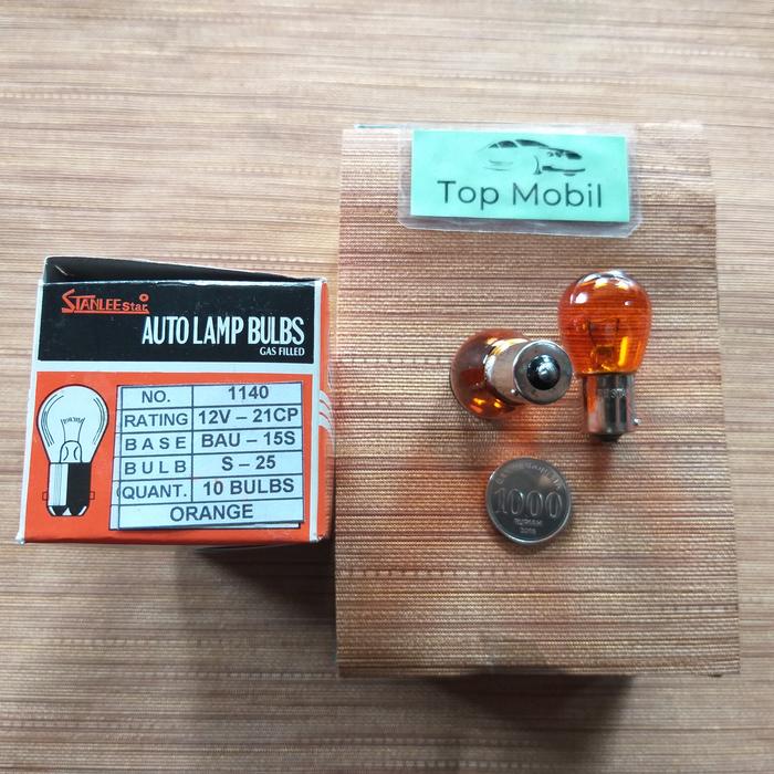 Jual Bohlam Sen Mata 1 12V 21CP 1140 Model V Warna Orange merk Stanlee ...