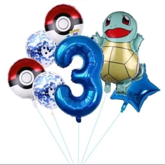 Jual PAKET BALON POKEMON BINTANG BULAT CONFETTI ANGKA 80CM - SQUIRTLE ...