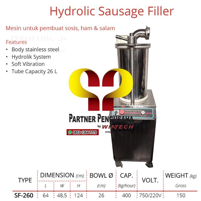 Jual GETRA SF-260 HYDRAULIC SAUSAGE FILLER MESIN PENCETAK SOSIS ...