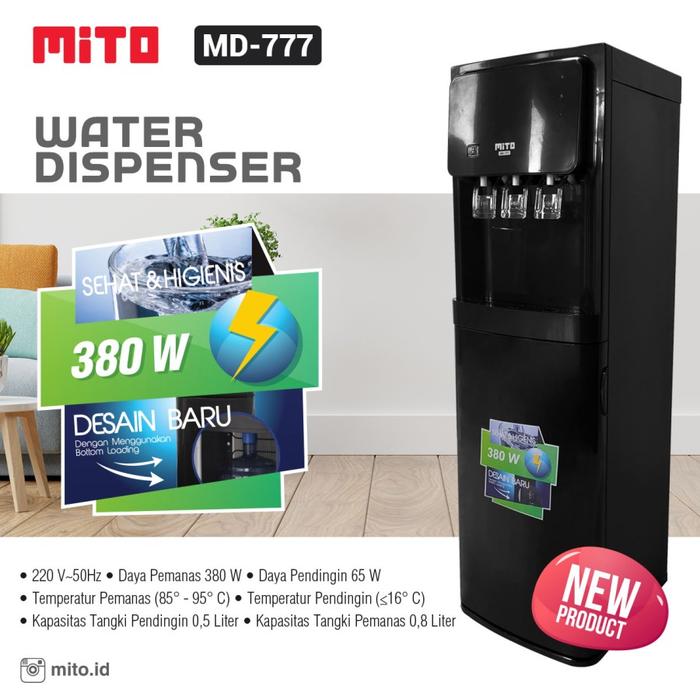 Jual Water Dispenser Tinggi Galon Bawah BLACK MITO MD-666 Bottom Load ...