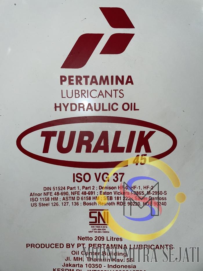 Jual Turalik 45 ISO VG 37 Oli Hidrolis Hidrolik Eceran Literan Ecer 1 L ...