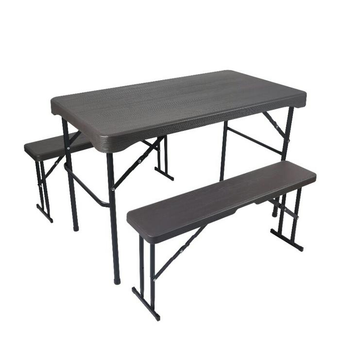 Jual meja cafe kantin food court meja lipat portable plastik kaki besi ...