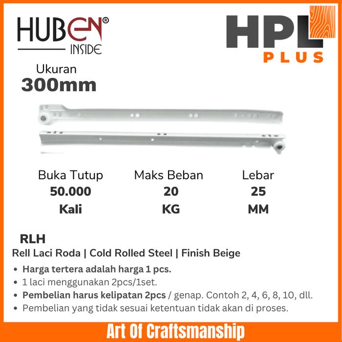Jual Rel Laci HUBEN 30cm Putih Rel Roda Drawer Huben RLH - Kab ...