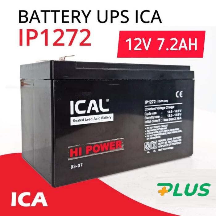 Jual Battery Aki Kering ICAL IP1272 12V 7.2AH Baterai UPS VRLA ...