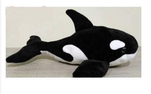 Jual Boneka Hewan Paus Hitam Putih( Grow Orca Whale Stuffed Plush ...