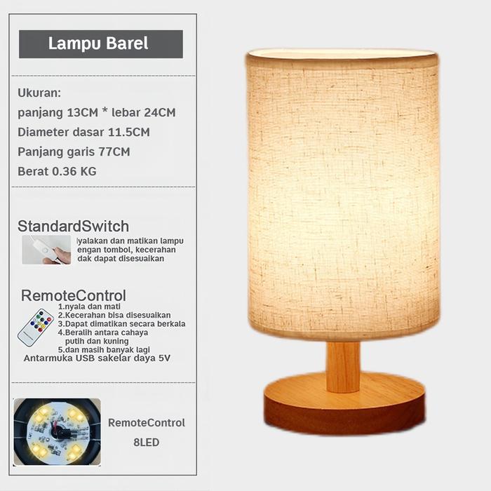 Promo UPHOME Lampu Tidur Led Wireless Remote Control 3 Color Gaya ...