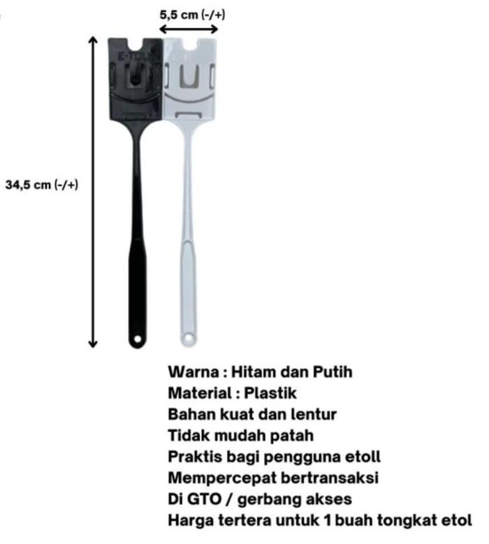 Jual Tongkat Plastik Kartu E-Toll Tongtoll Gerbang Tol GTO / Tongtol ...