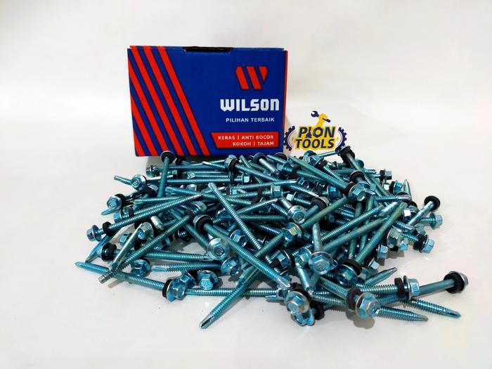 Jual WILSON SDS 12x75 mm PUTIH + Karet Baut Baja Ringan Drilling Sekrup ...