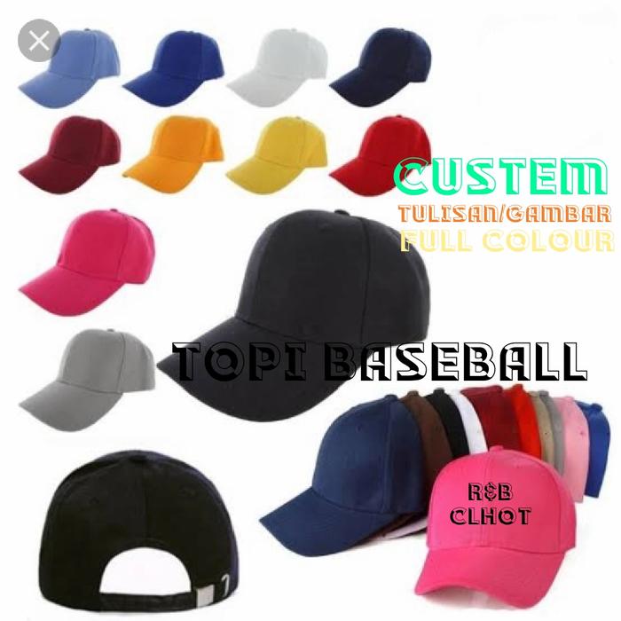 Jual Topi Custom Baseball Bebas Desain Sablon Dtf Print Plastisol ...