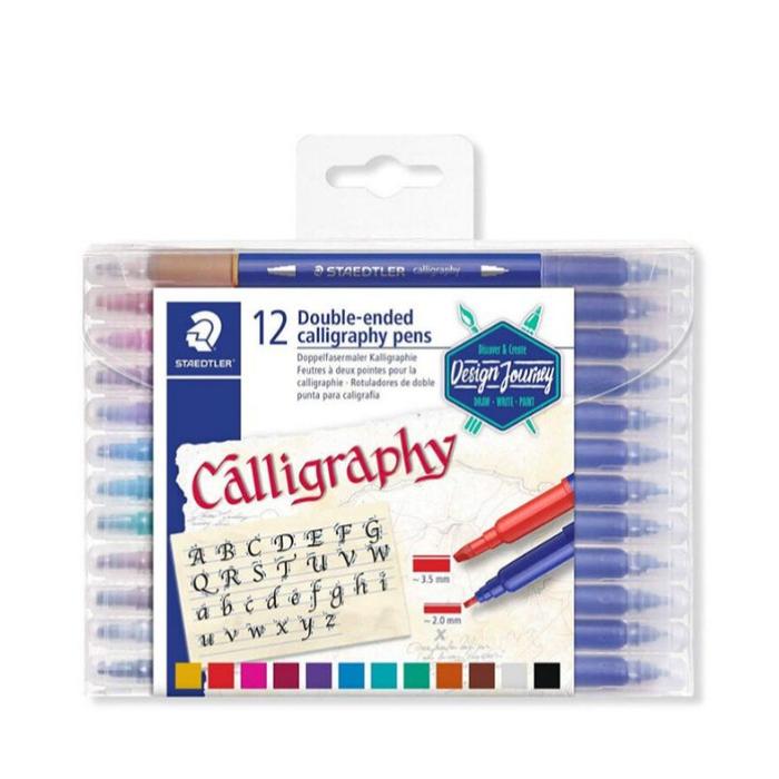 Jual STAEDTLER DOUBLE ENDED FIBRE TIP CALLIGRAPHY PEN / PULPEN ...