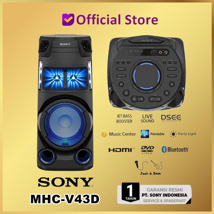 Promo Sony MHC-V43D High Power Audio Speaker System with Bluetooth V43 ...