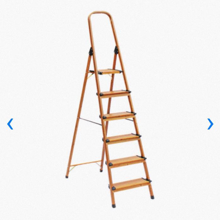 Jual Fix Step Tangga Lipat Aluminium 6 Wide Step Motif Kayu Ladder ...